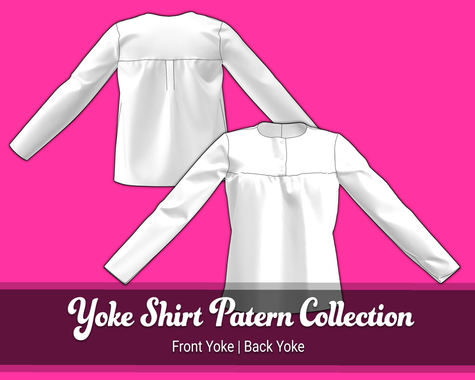 Yoke Shirt Sewing Pattern Collection | Front and Back Yoke, Button up ...